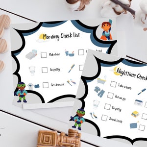 Superhero Morning & Night Checklist for Kids Printable - Etsy