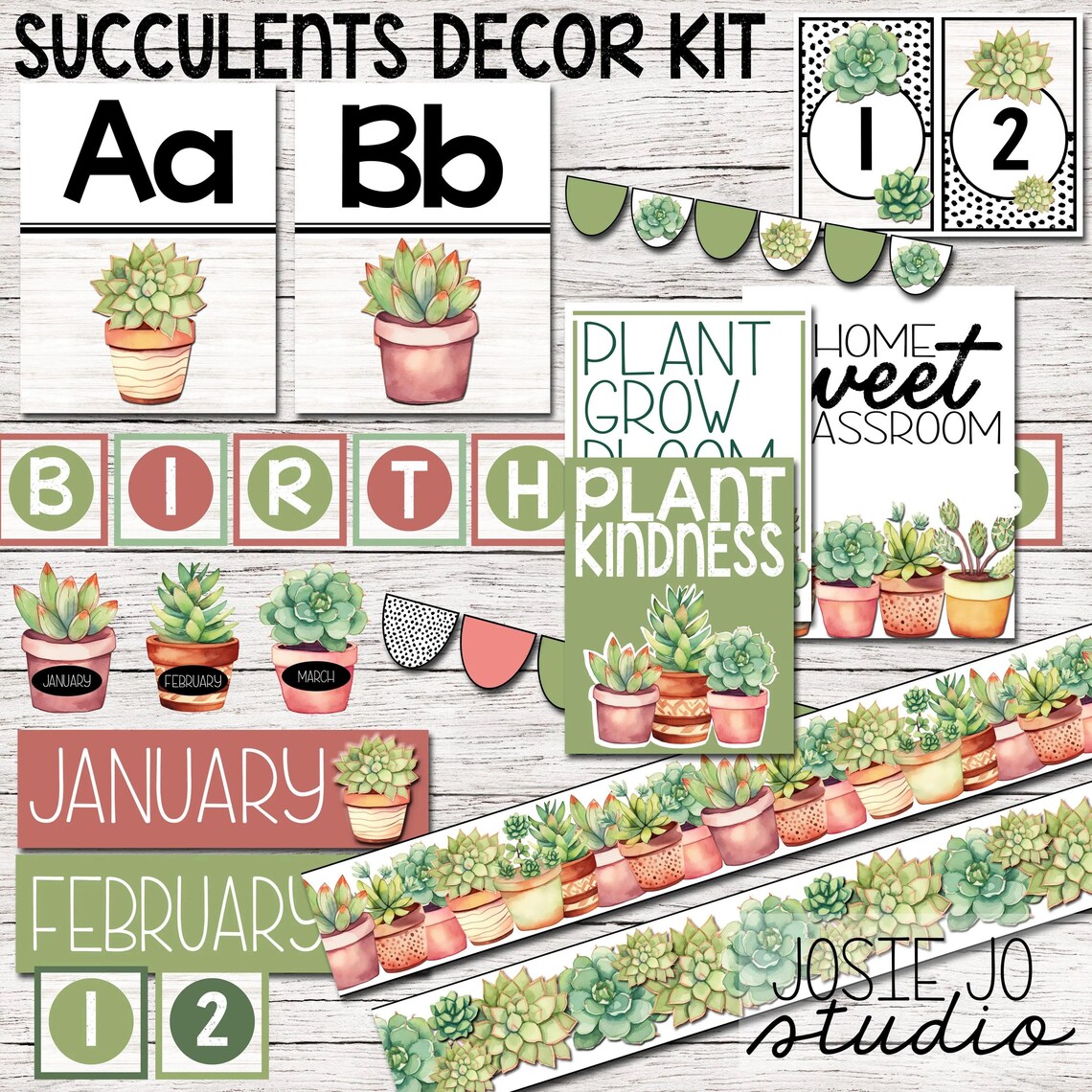 SUCCULENT Classroom Decor | PRINTABLE Classroom Decor | Neutral ...