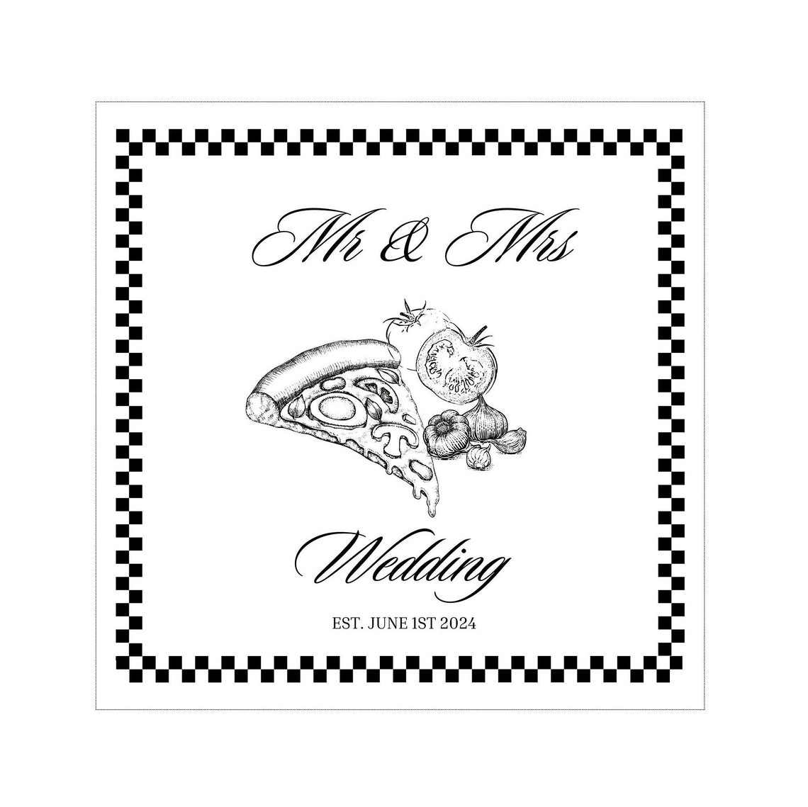 Wedding Pizza Box Topper Template | Custom Pizza Box Design Topper ...