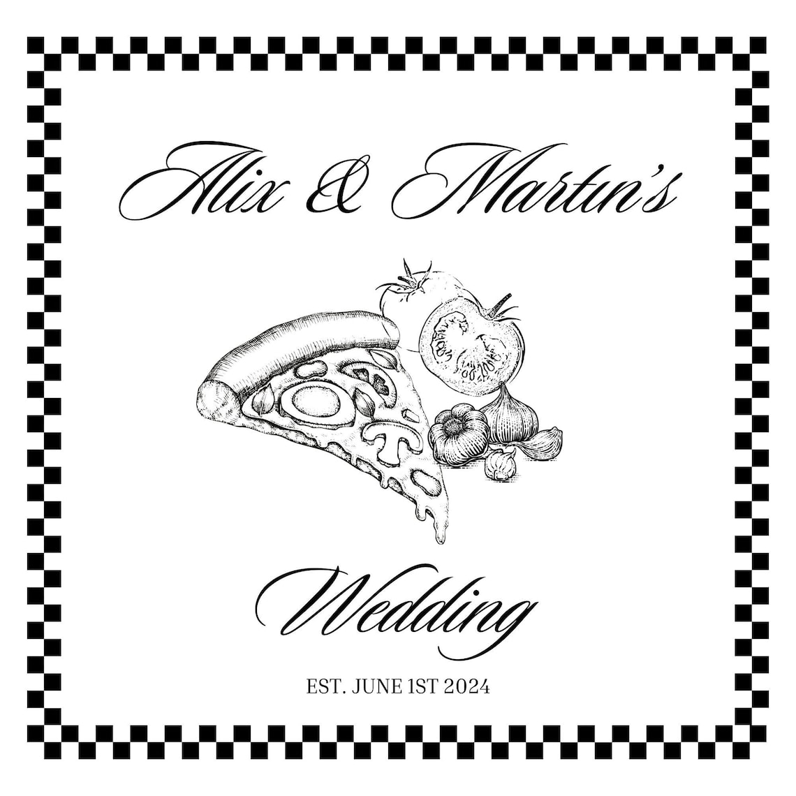Wedding Pizza Box Topper Template | Custom Pizza Box Design Topper ...