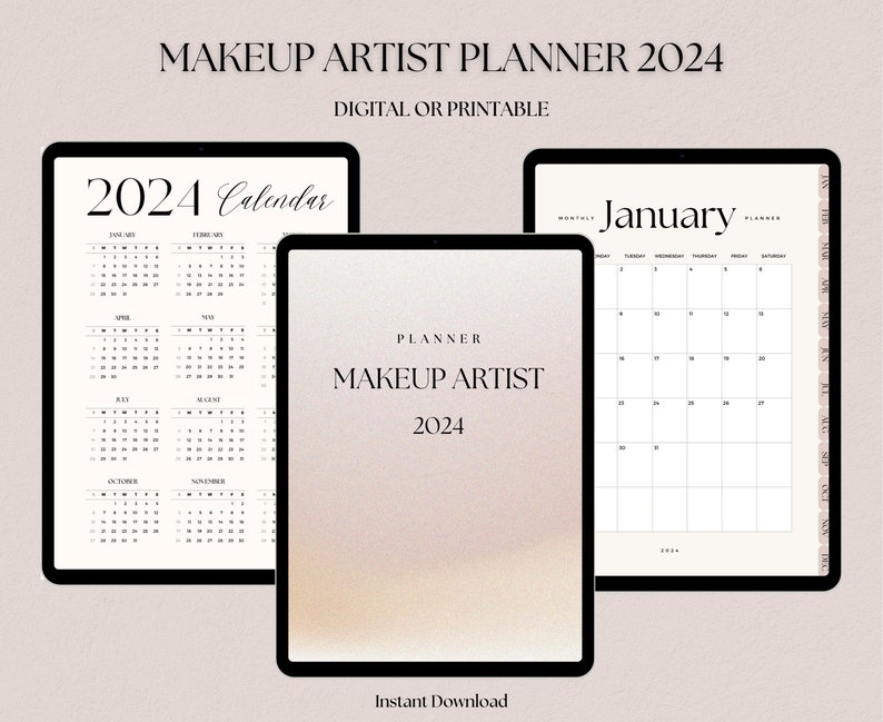 Makeup Artist Planner, MUA Agenda, Makeup Schedule, Beauty Business ...