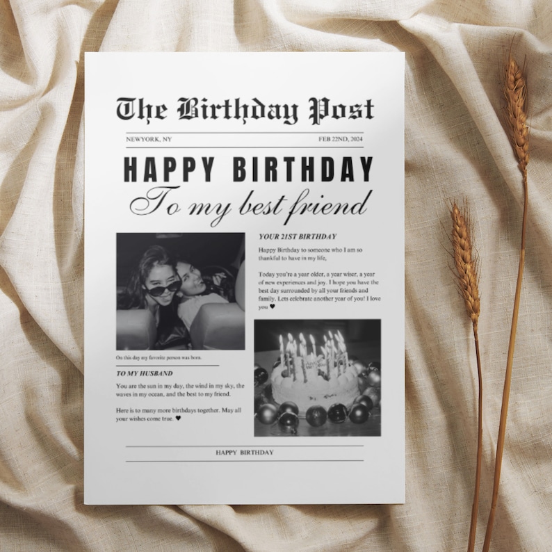 Birthday Newspaper Post for Florists | the Birthday Post | DIY ...