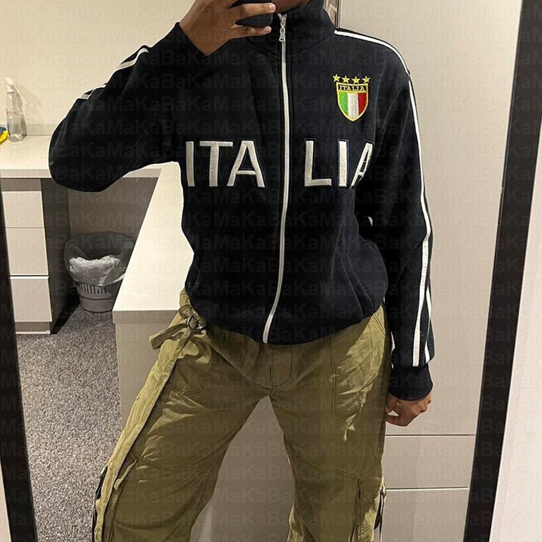Italy Navy Zip up Track Jacket - Etsy