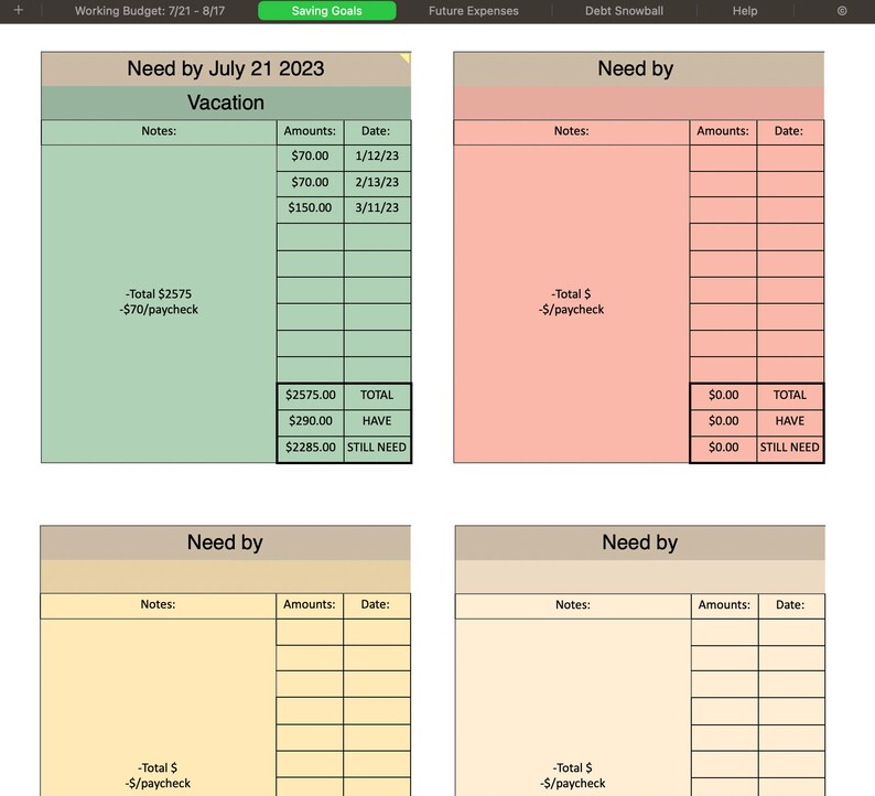 Bi-weekly Income Budget Tracker - Etsy
