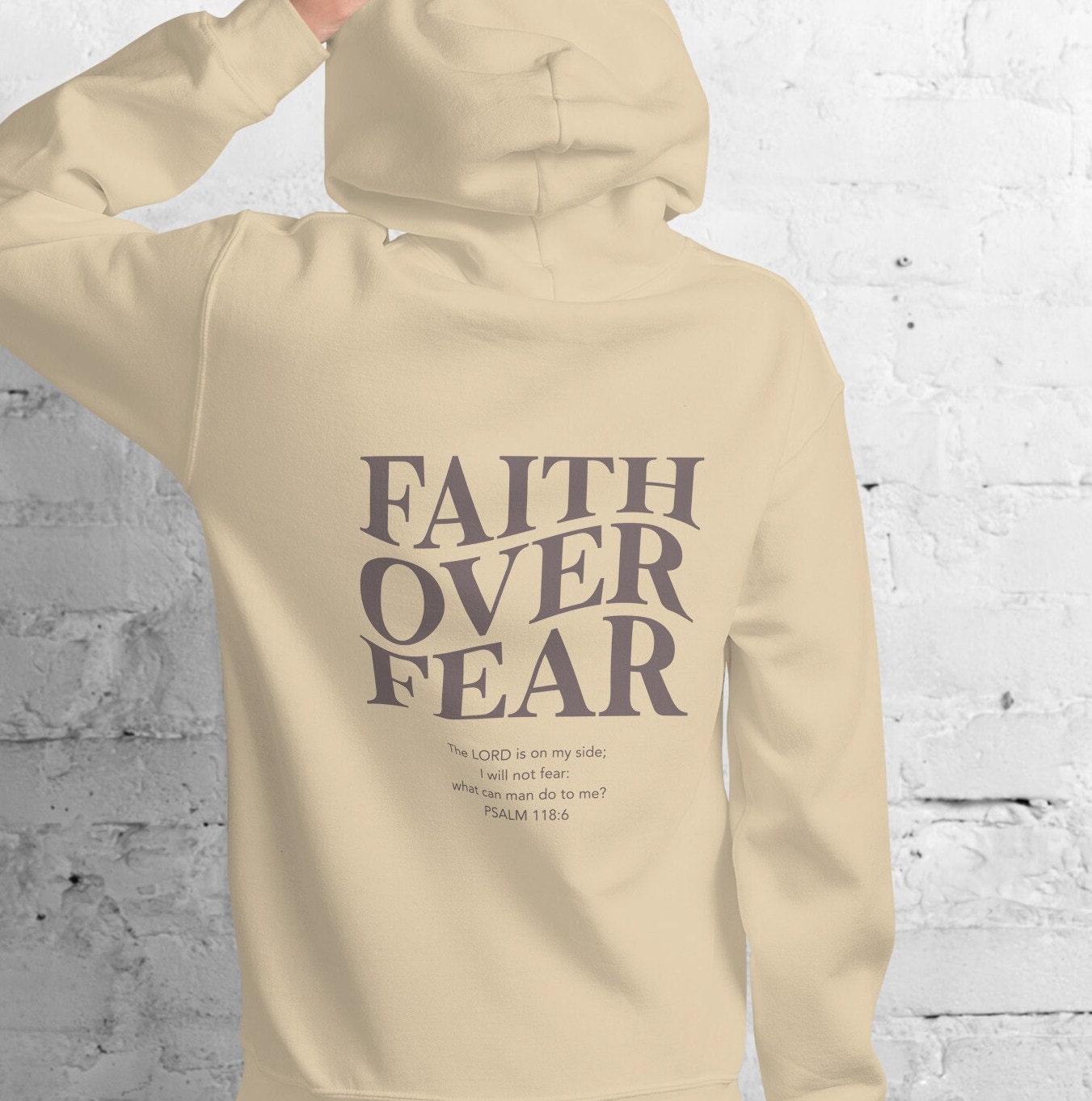 Faith Over Fear Christian Hoodie Bible Verse, Aesthetic Christian ...