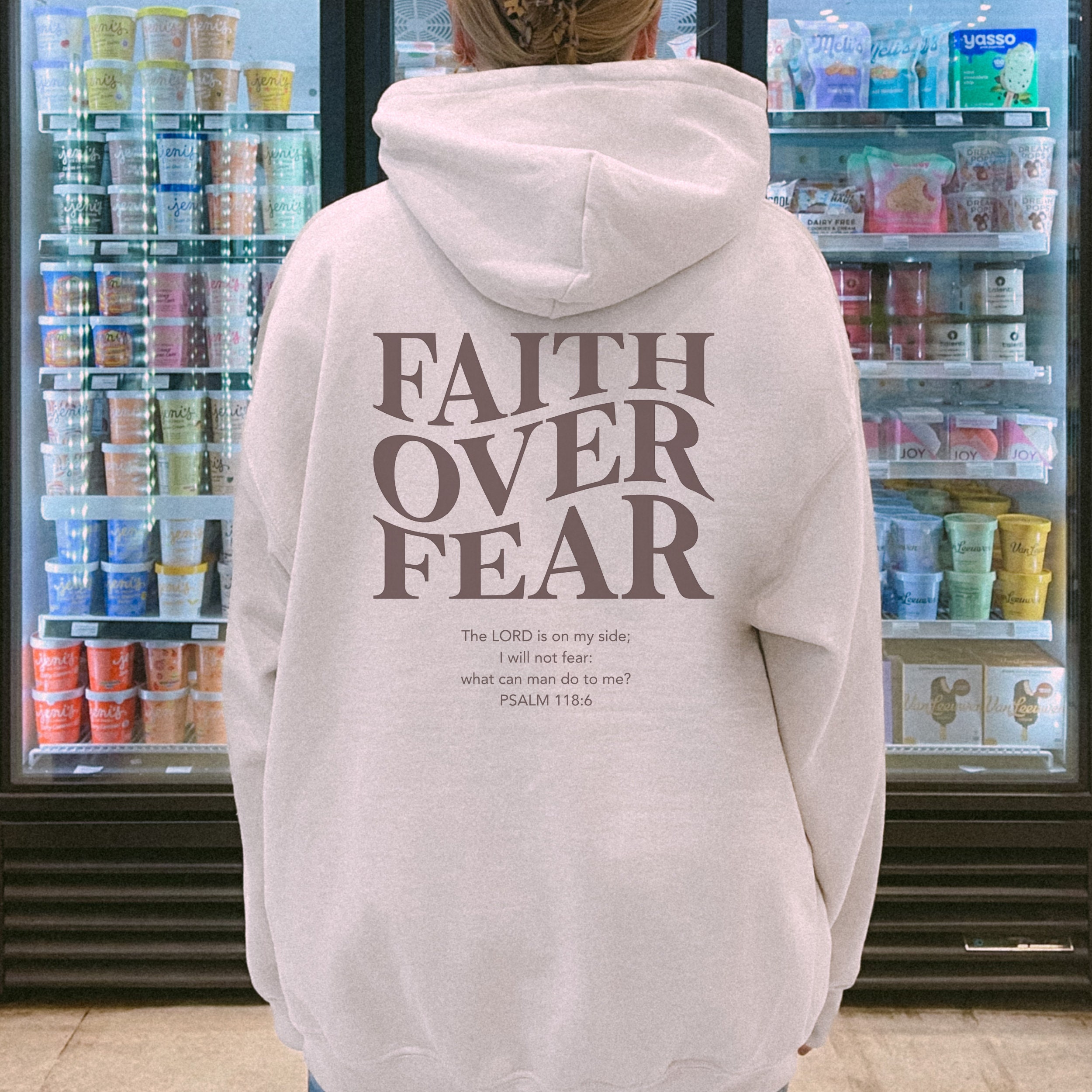 Faith Over Fear Christian Hoodie Bible Verse, Aesthetic Christian ...