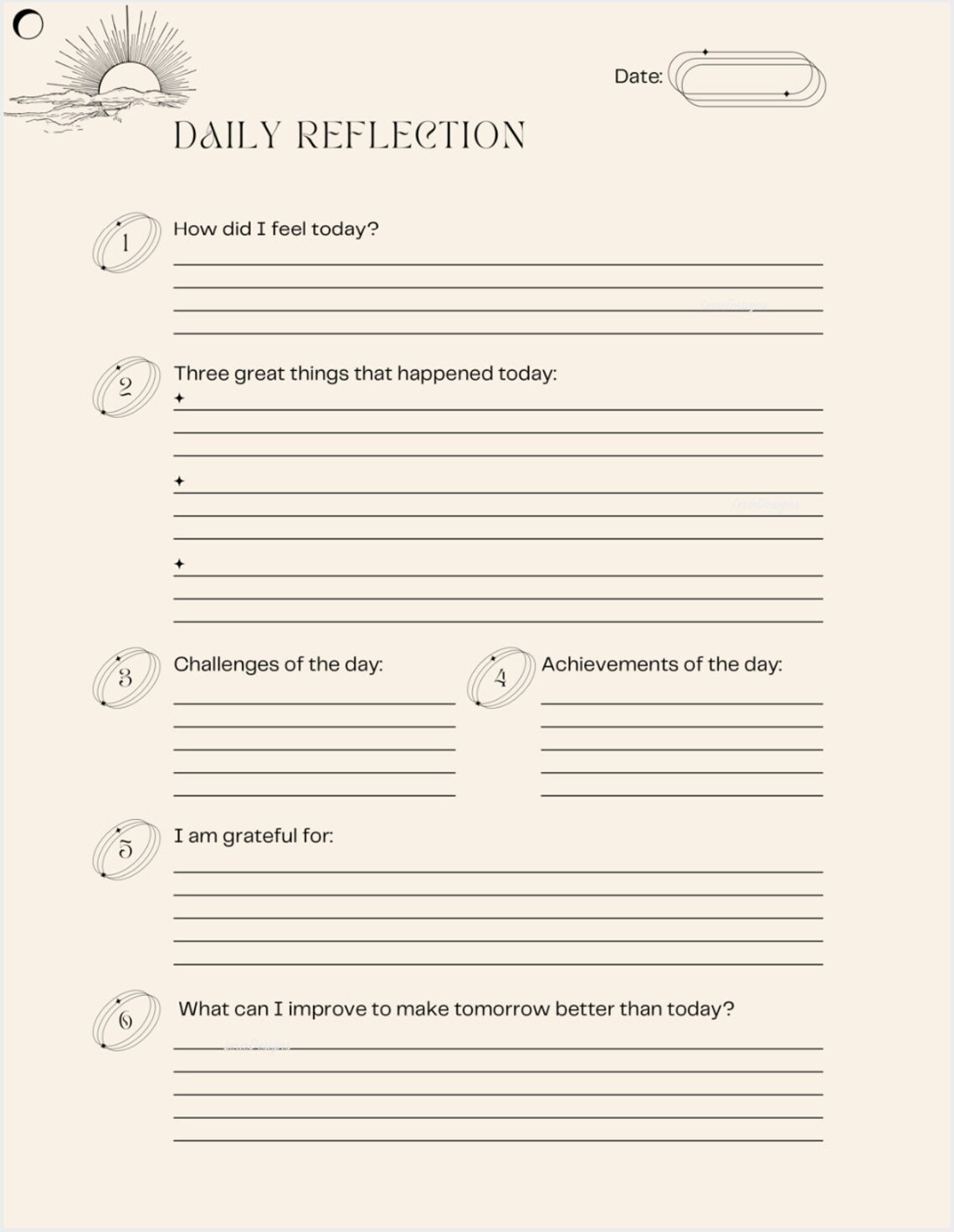 Self Reflection Journal, Orbit, Celestial, Simple, Beige Aesthetic ...
