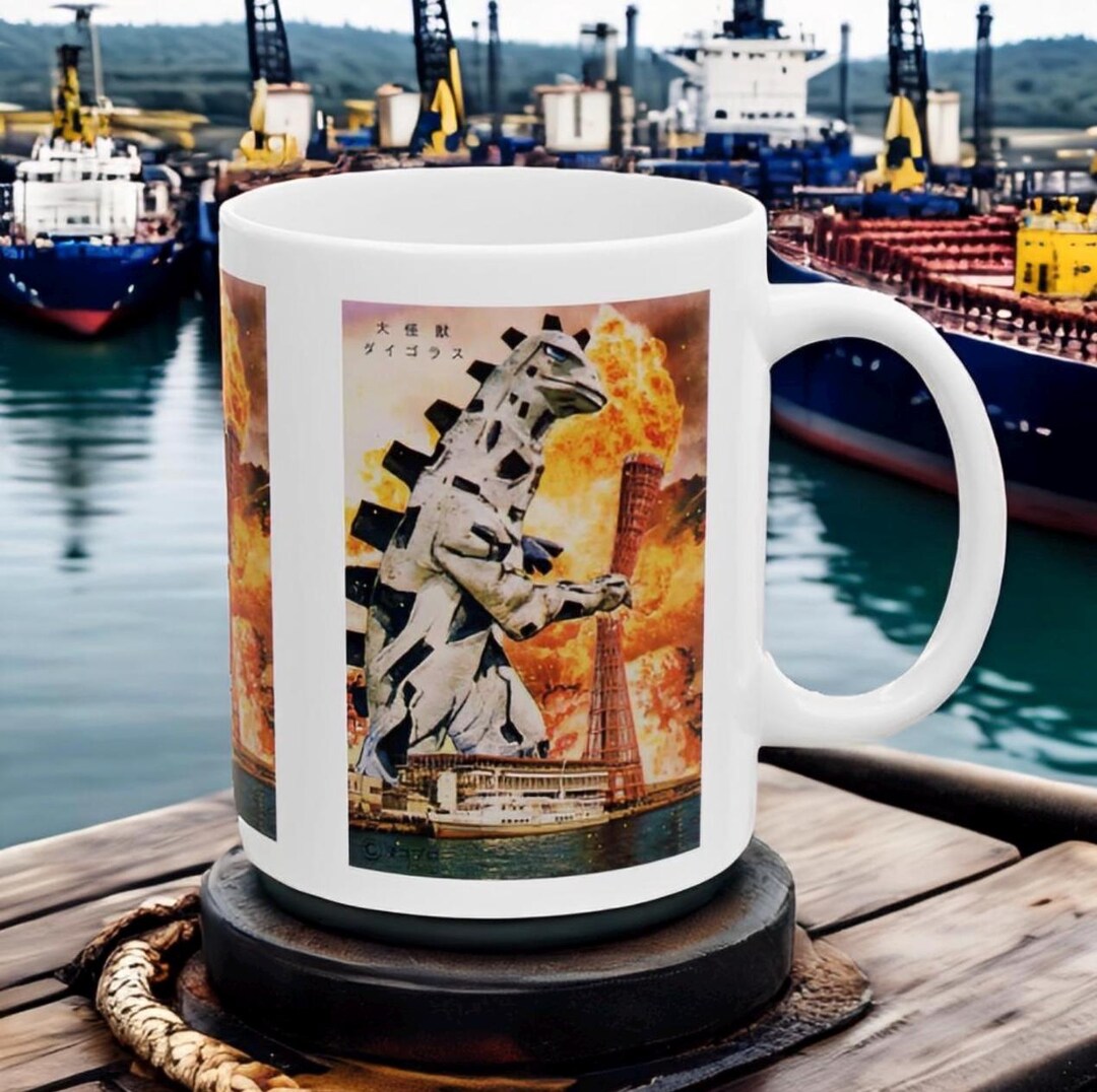 Vintage Japanese Monster Mug: Sci-fi Graphic Ceramic Mug - Etsy