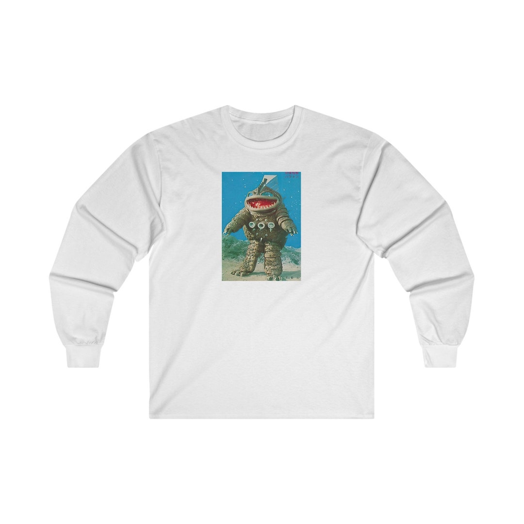 Vintage Japanese Monster Long-sleeve T-shirt: Quirky Undersea Graphic ...