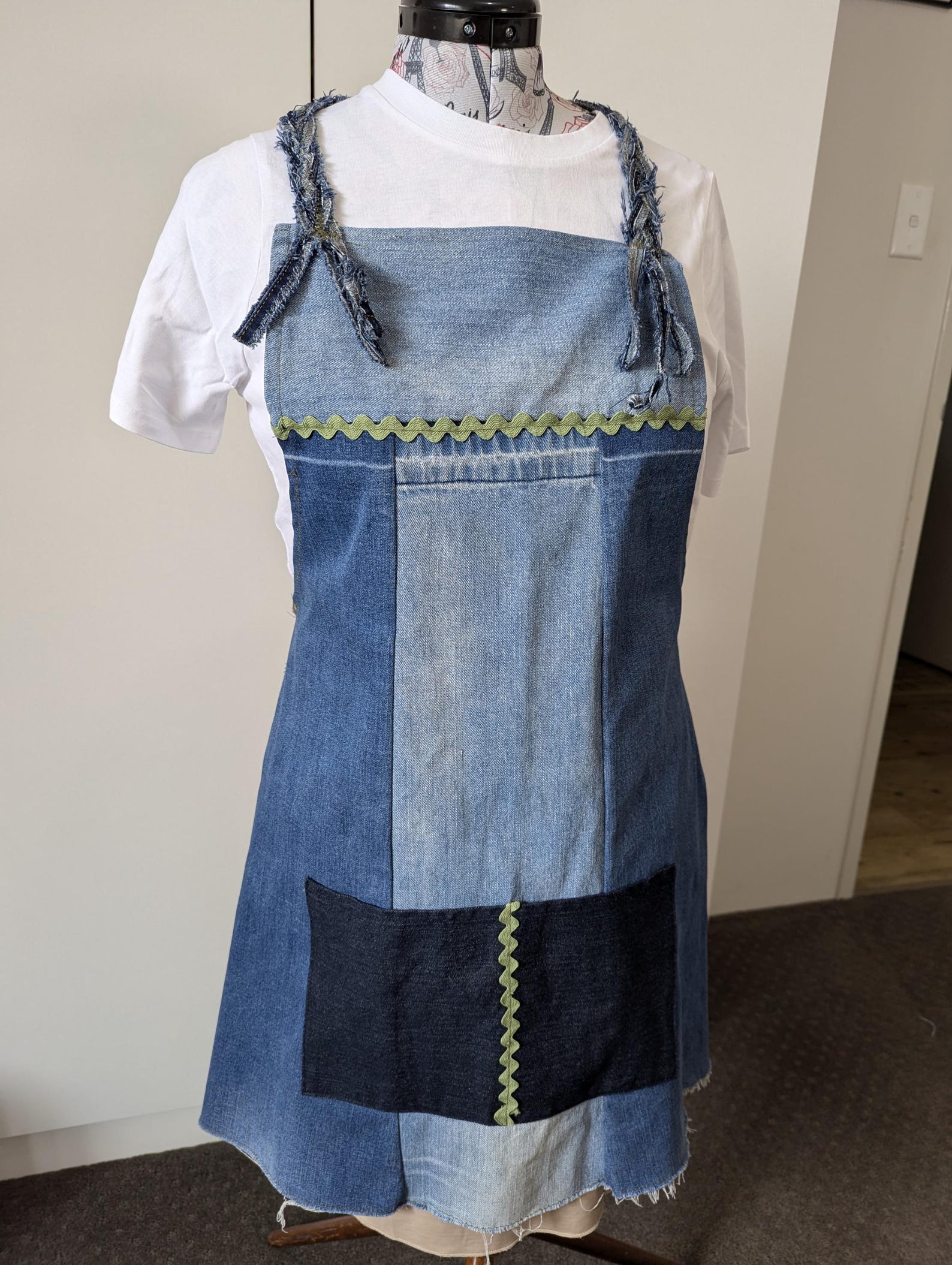 Apron Upcycled Denim One of a Kind - Etsy