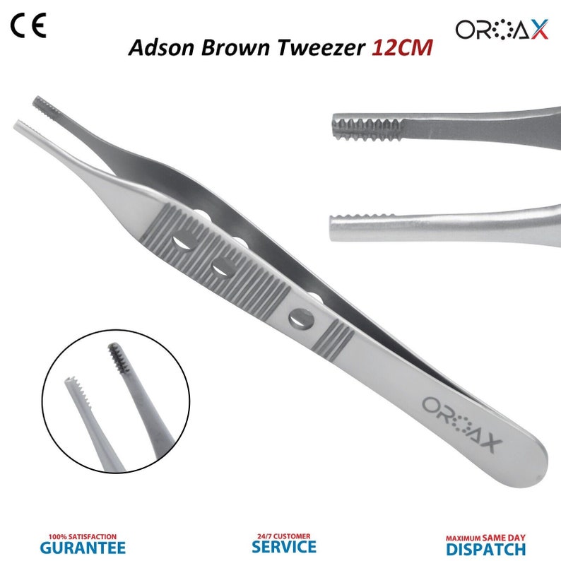 Adson Brown Tissue Forceps 12cm Handle Minimal Trauma Grasp Soft ...