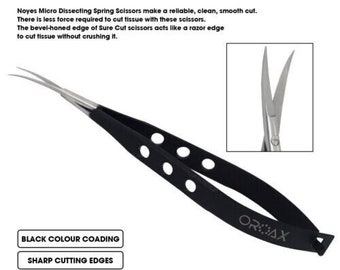 Professional Noyes Curved Micro Scissor Small 4.5'' 12cm Microsurgery ...