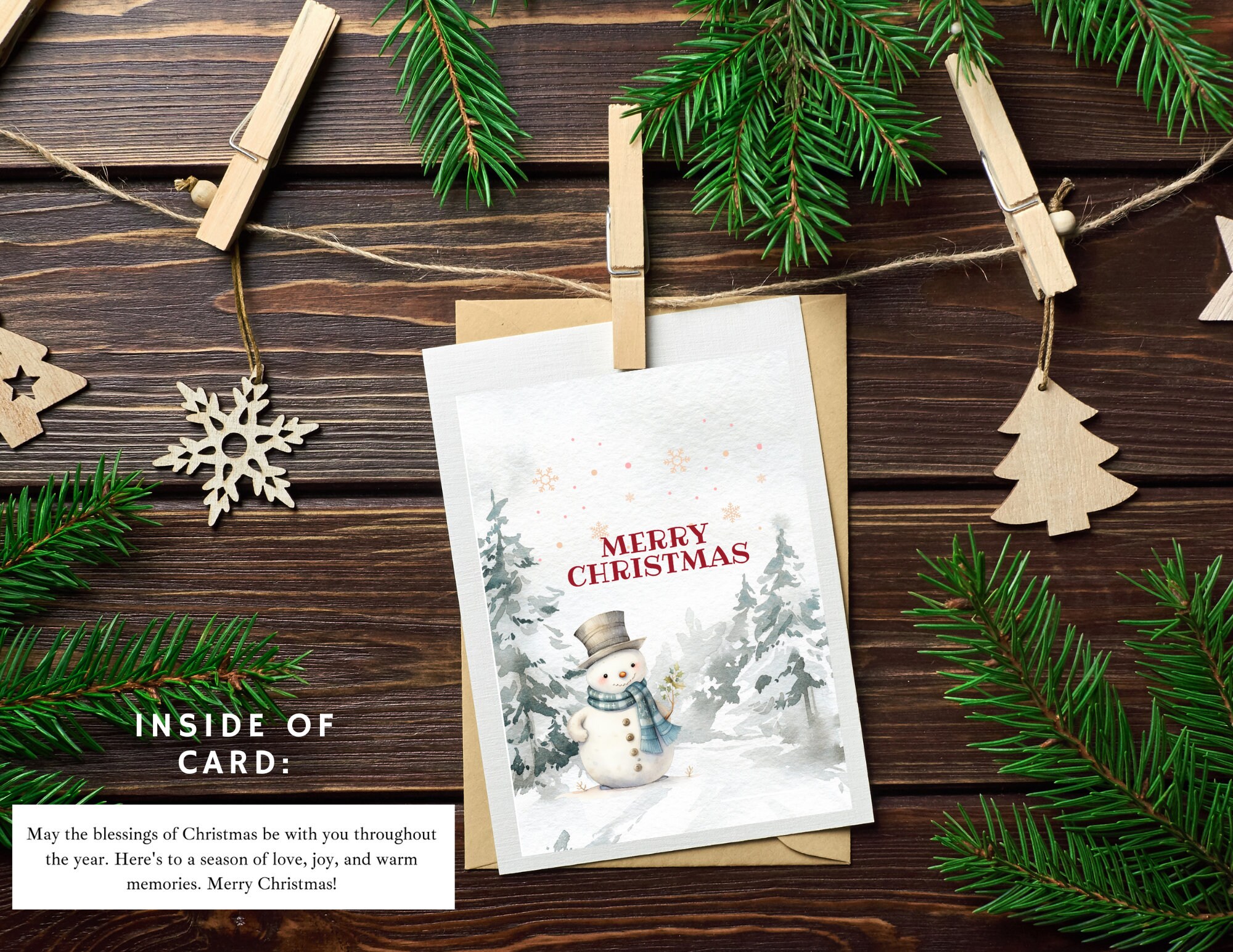 Printable Christmas Cards With Bonus Matching Envelopes - Etsy