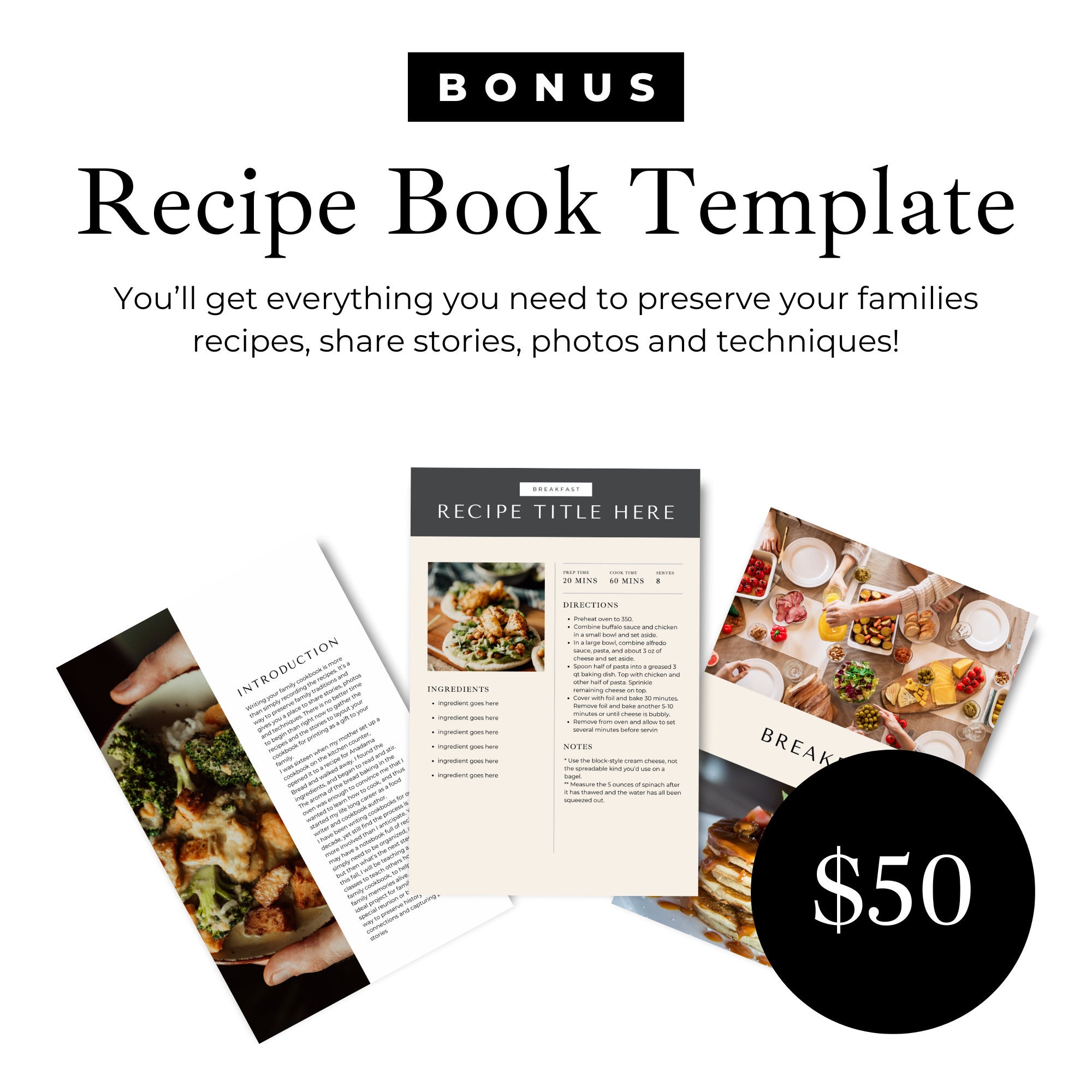 Recipe Book Template - Etsy