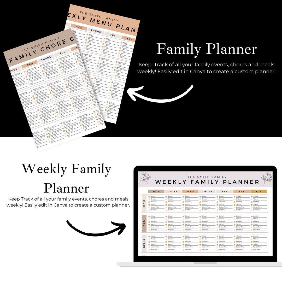 Simple Digital Family Planner - Etsy