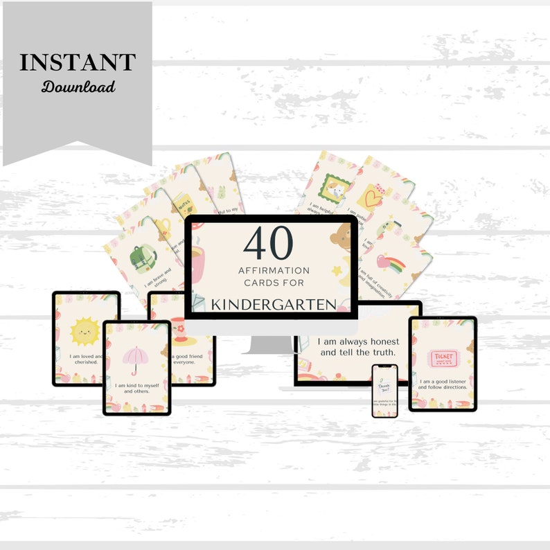 40 Affirmations for Kindergarten Children, Instant Download, Printable ...