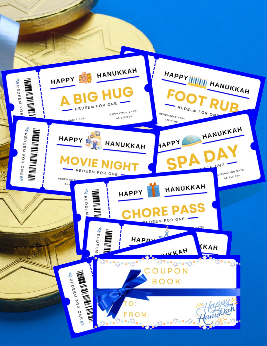 Hanukkah Coupon Book, Includes 2 Pages of Editable Coupons to Make Your ...