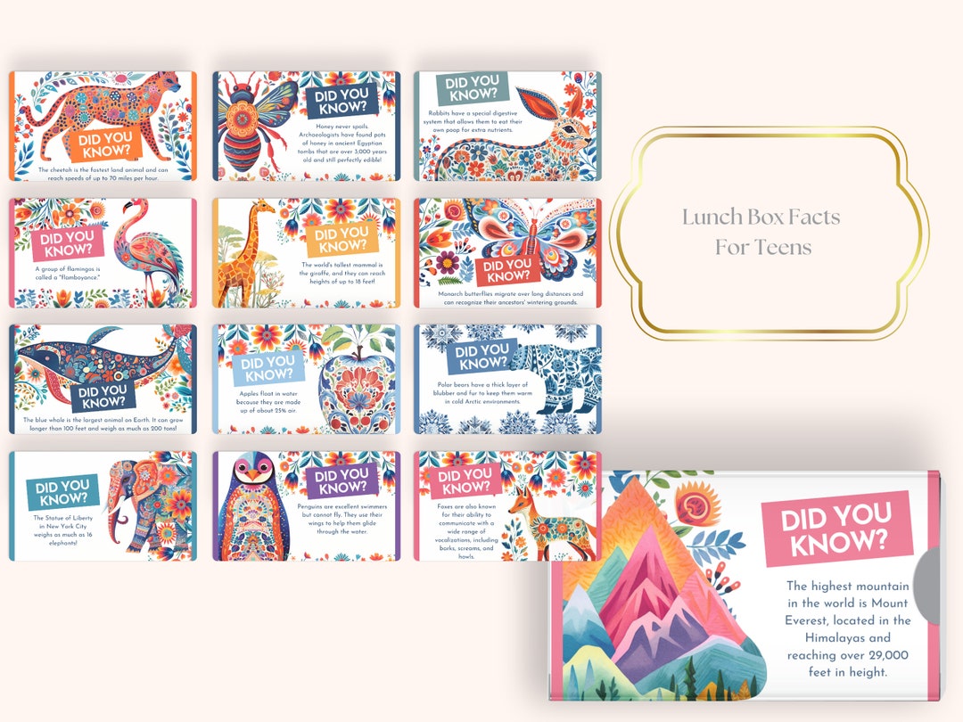 Lunch Box Notes for Teens, Digital, Download and Print - Etsy