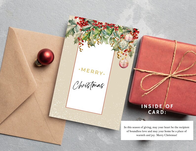 Printable Christmas Cards With Bonus Matching Envelopes - Etsy