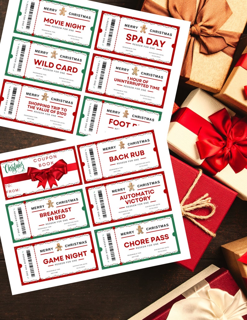 Christmas Coupon Book, Printable & Editable in Canva - Etsy
