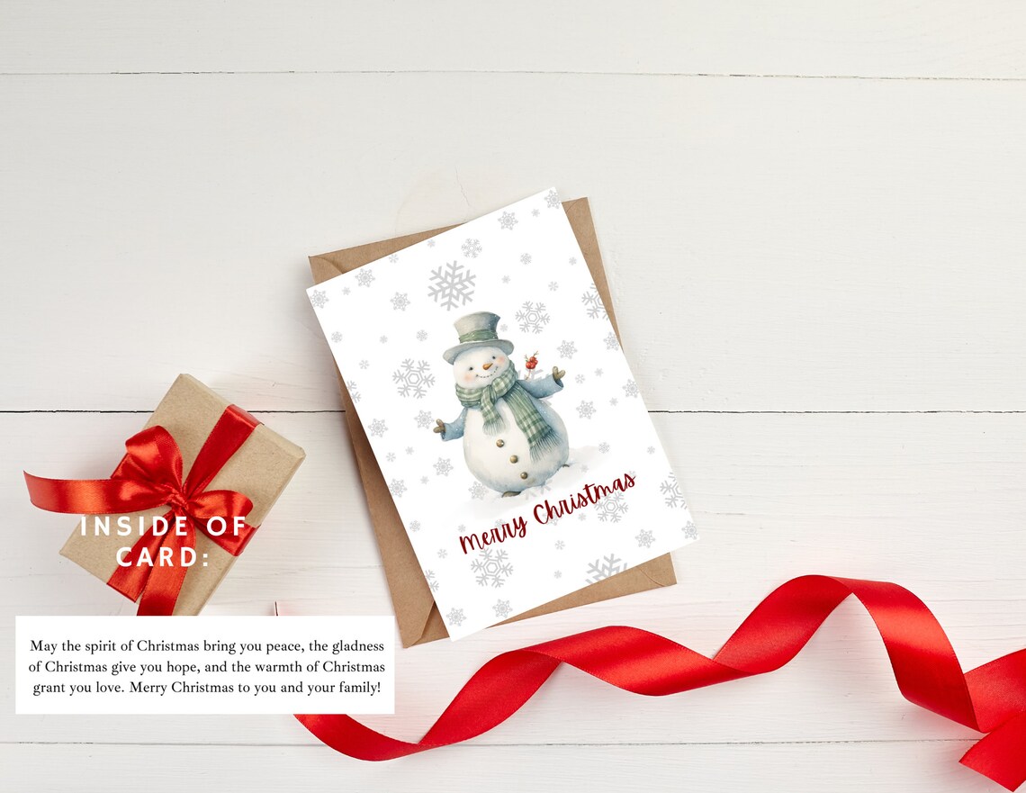 Printable Christmas Cards With Bonus Matching Envelopes - Etsy