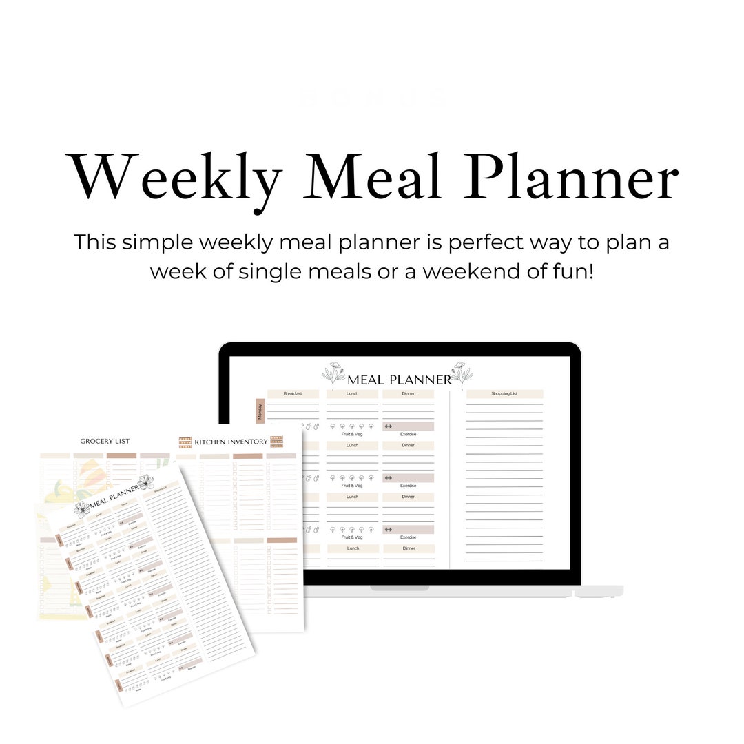 Digital Weekly Meal Planner - Etsy