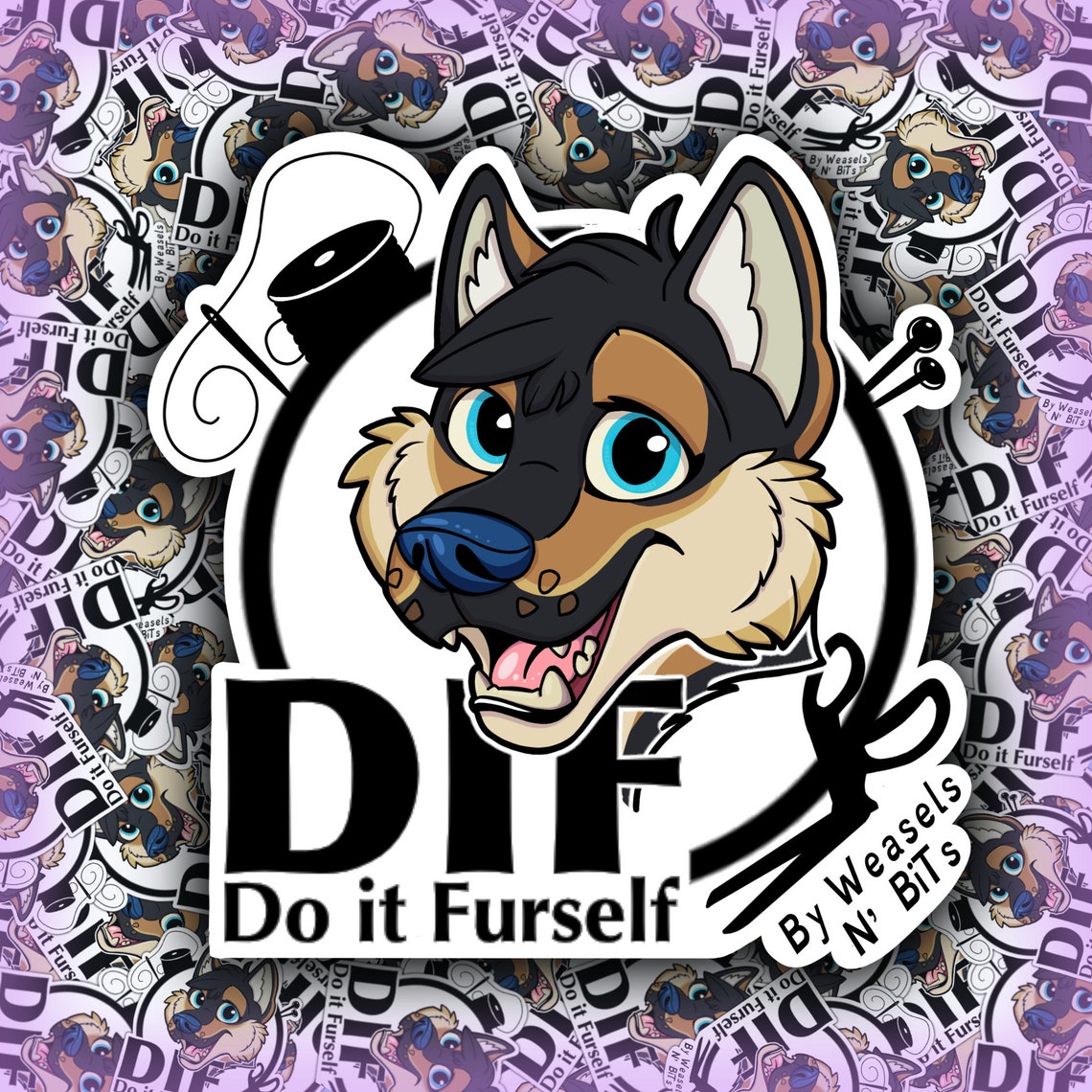 Do It Furself! - DIY - Do It Yourself Logo Furry Sticker - Etsy