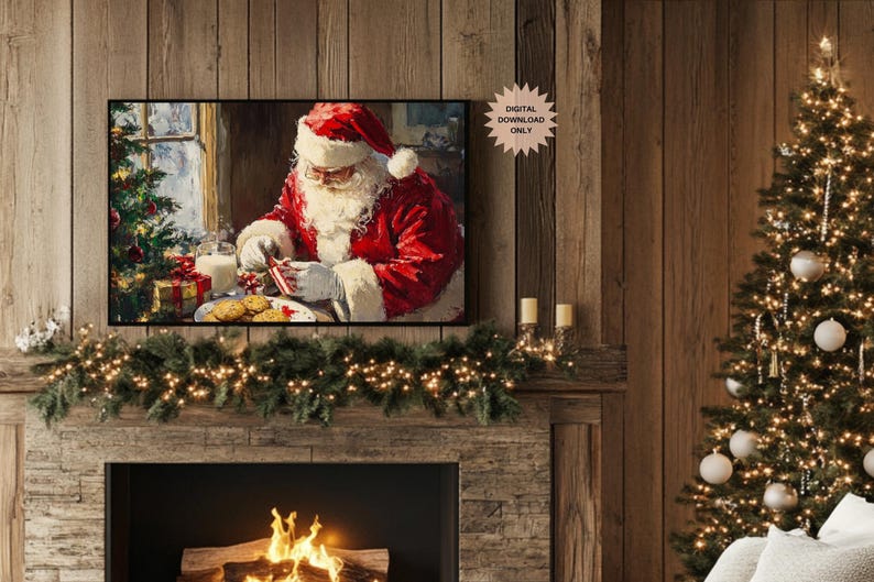 Vintage Santa Frame TV Art | Vintage Christmas Frame TV Art | Samsung ...