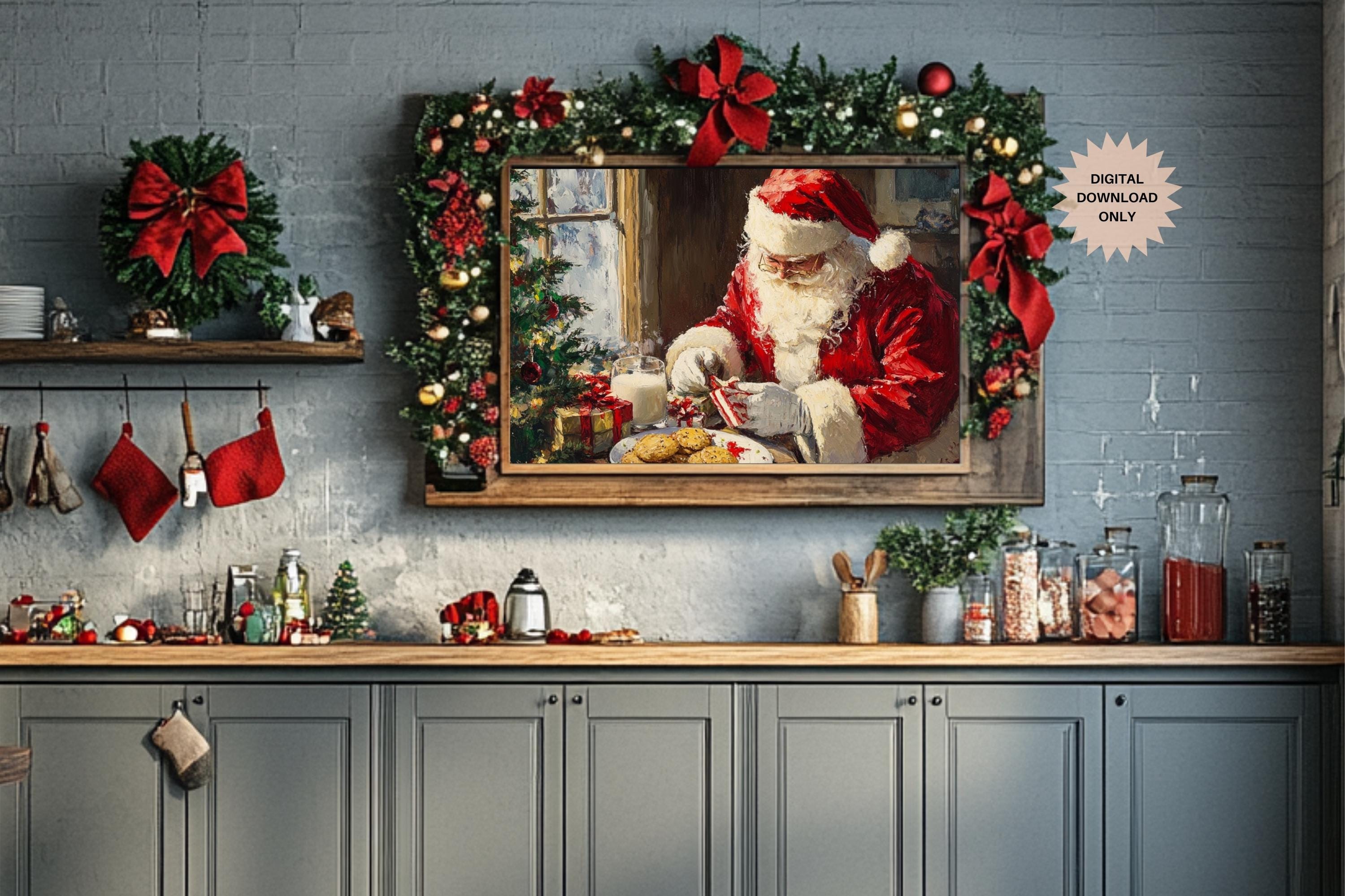 Vintage Santa Frame TV Art | Vintage Christmas Frame TV Art | Samsung ...