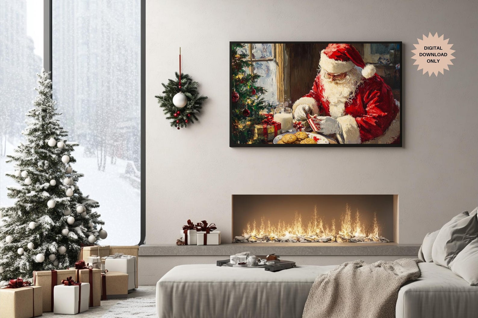 Vintage Santa Frame TV Art | Vintage Christmas Frame TV Art | Samsung ...