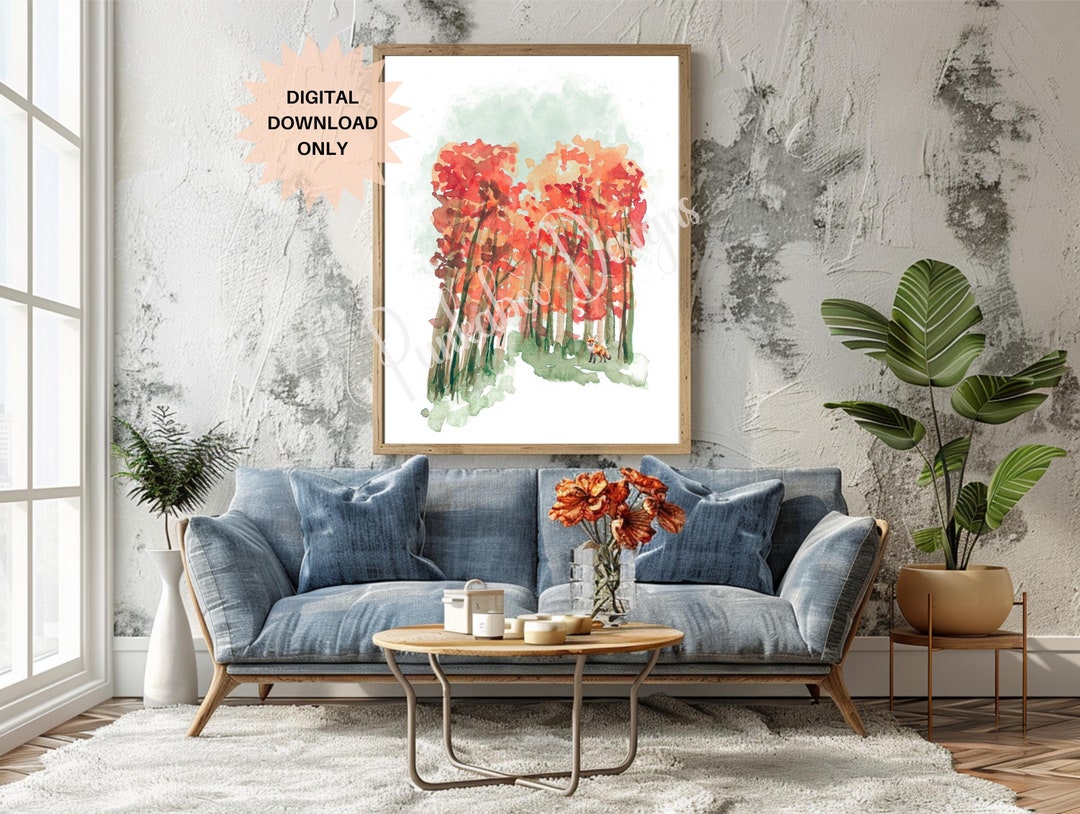 Fall Tree Wall Art Fall Print Gift for New Homeowner Nature Lover ...