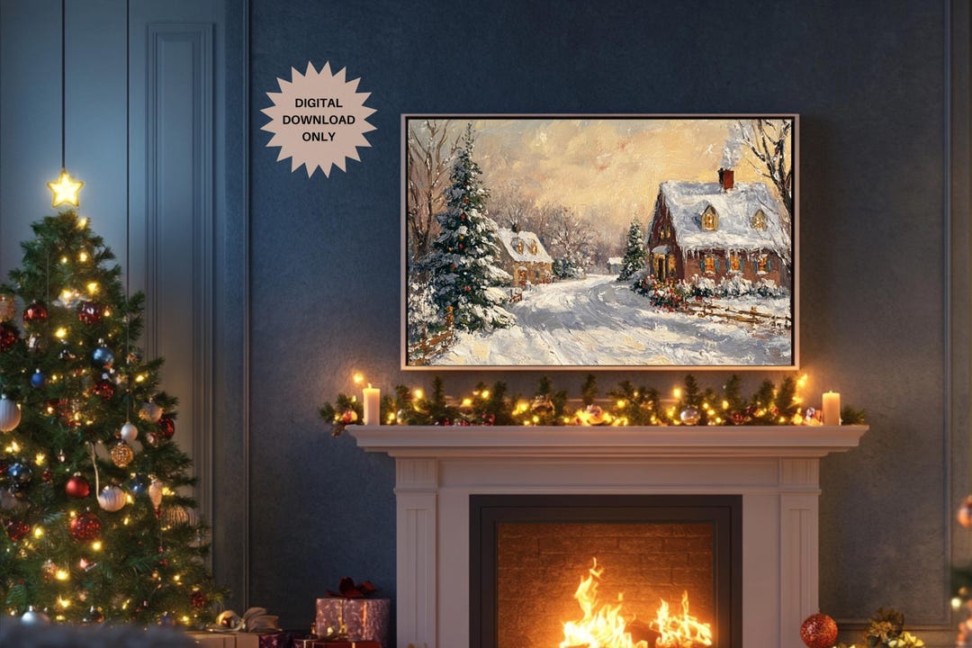 Christmas Frame TV Snowy Christmas Frame TV Rustic Christmas Frame Tv ...