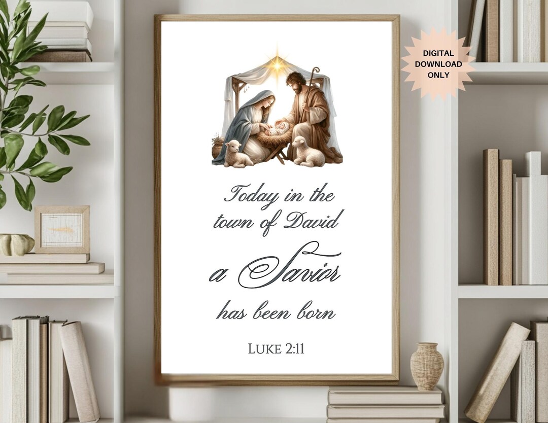 Christian Christmas Decor | Christmas Bible Verse Art | Minimal ...