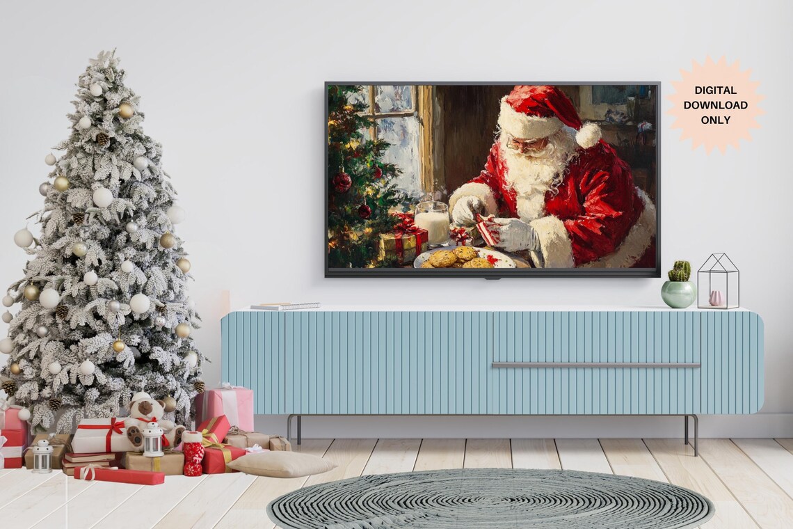 Vintage Santa Frame TV Art | Vintage Christmas Frame TV Art | Samsung ...