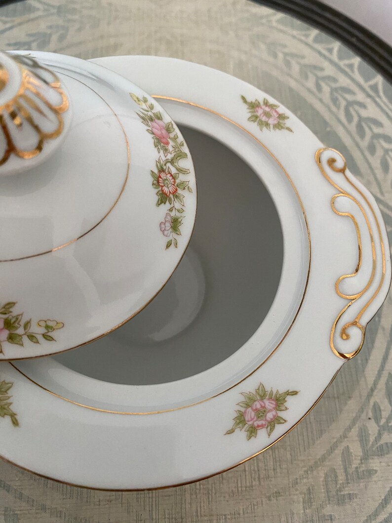 Covered Sugar Bowl Floral China Occupied Japan Bouquet of Flowers - Etsy