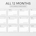 Printable 2024 Calendar All 12 Months Pack - Etsy