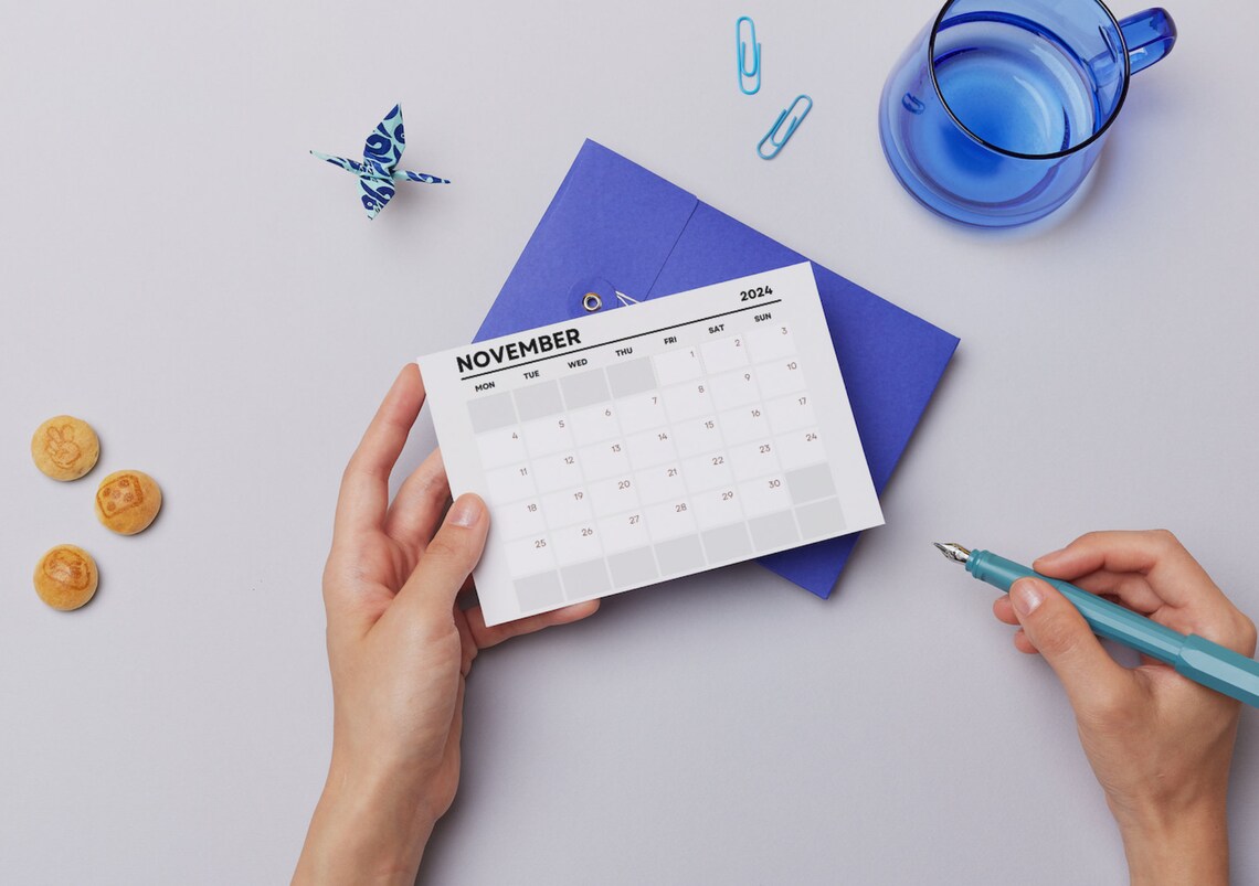 Printable 2024 Calendar All 12 Months Pack - Etsy