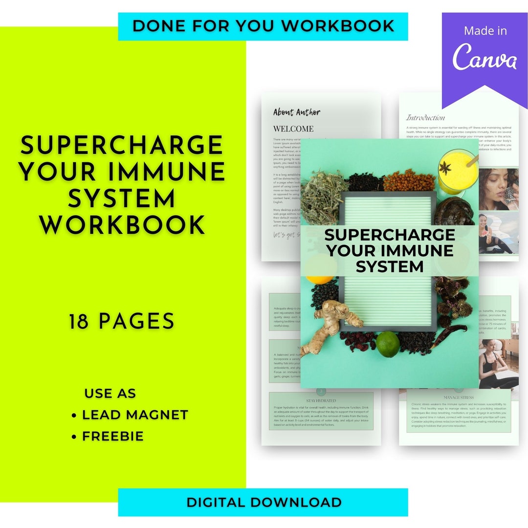 Supercharge Immune System Done for You Workbook Canva Templates PLR ...