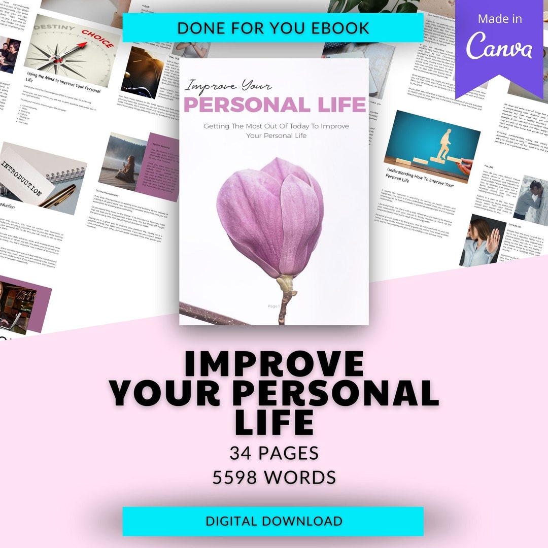 Improve Personal Life Done for You Ebook Canva Templates PLR Digital ...