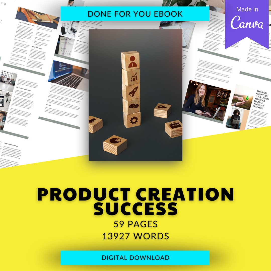 Product Creation Success Done for You Ebook Canva Templates PLR Digital ...