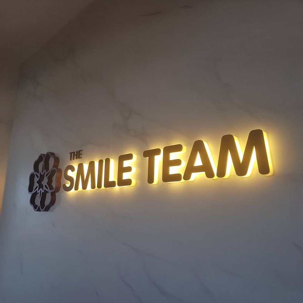 Backlit Business Sign Laser Cut Sign Custom Backlit Sign Metal Sign ...