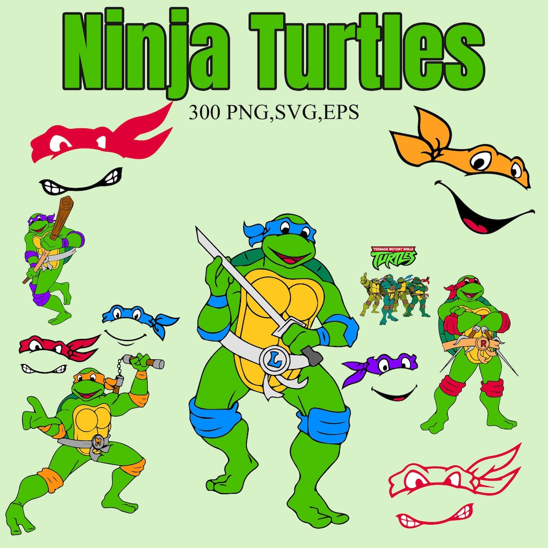 Ninja Turtles Digital Stickers, Ninja Turtles Svg Cut Files for Cricut ...