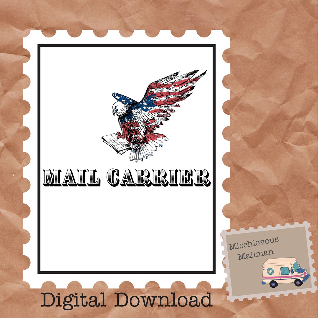 Patriotic Eagle Mail Carrier PNG Digital Download - Postal Worker Art ...