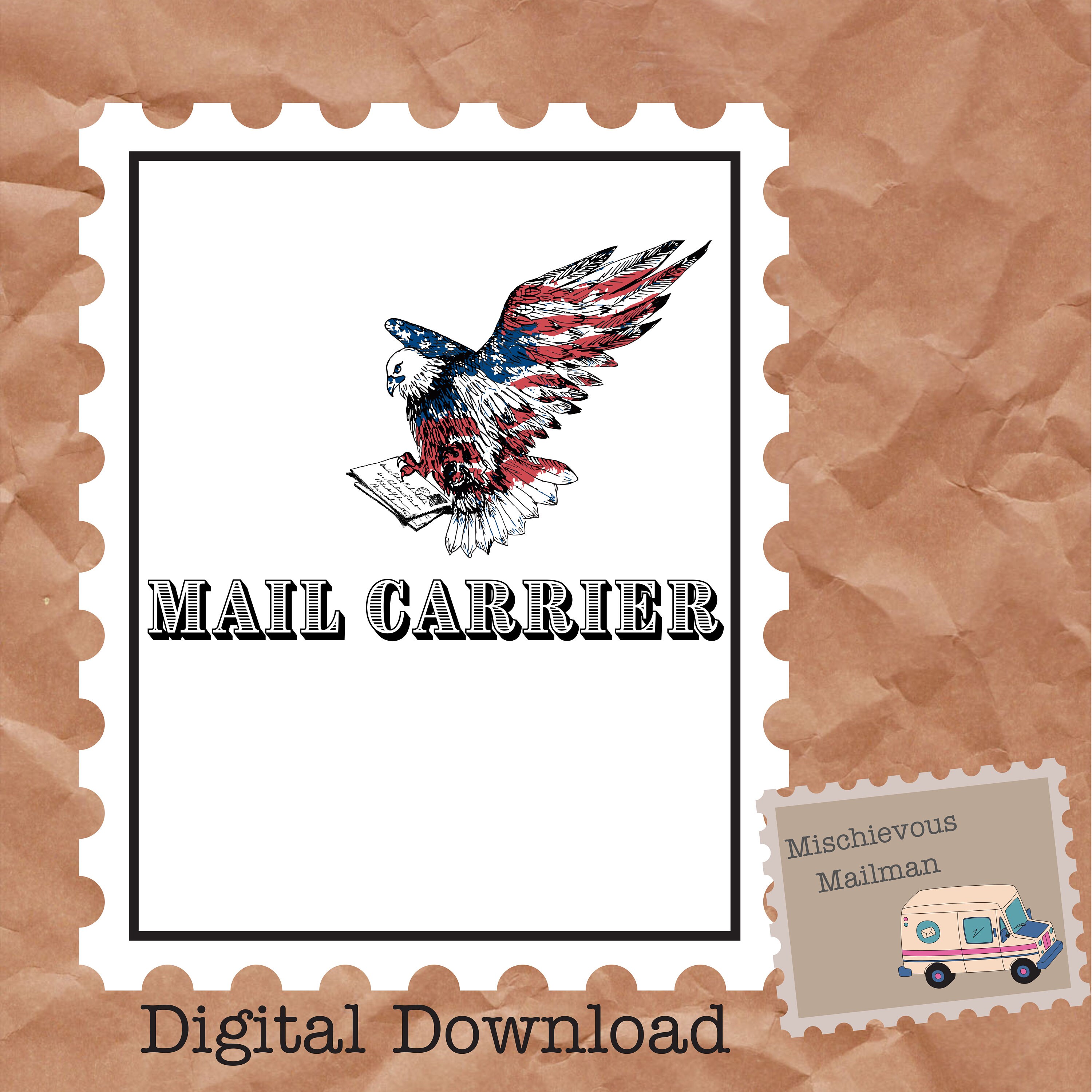 Patriotic Eagle Mail Carrier PNG Digital Download - Postal Worker Art ...