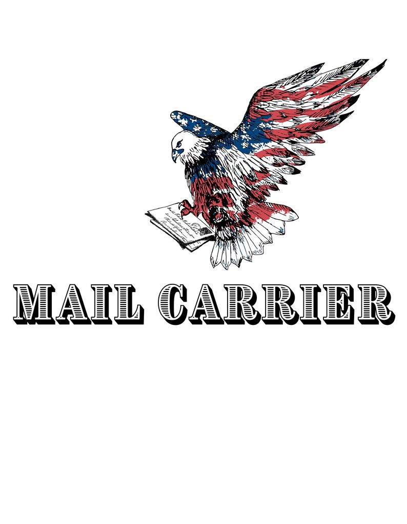 Patriotic Eagle Mail Carrier PNG Digital Download - Postal Worker Art ...