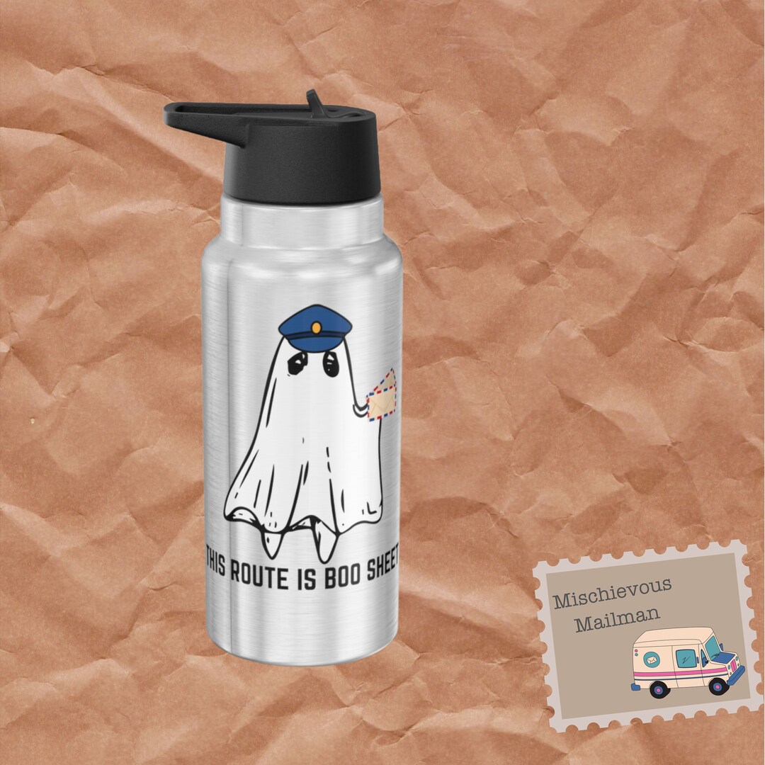 Ghost Mailman This Route is Boo Sheet Gator Tumbler, 32oz Halloween Art ...