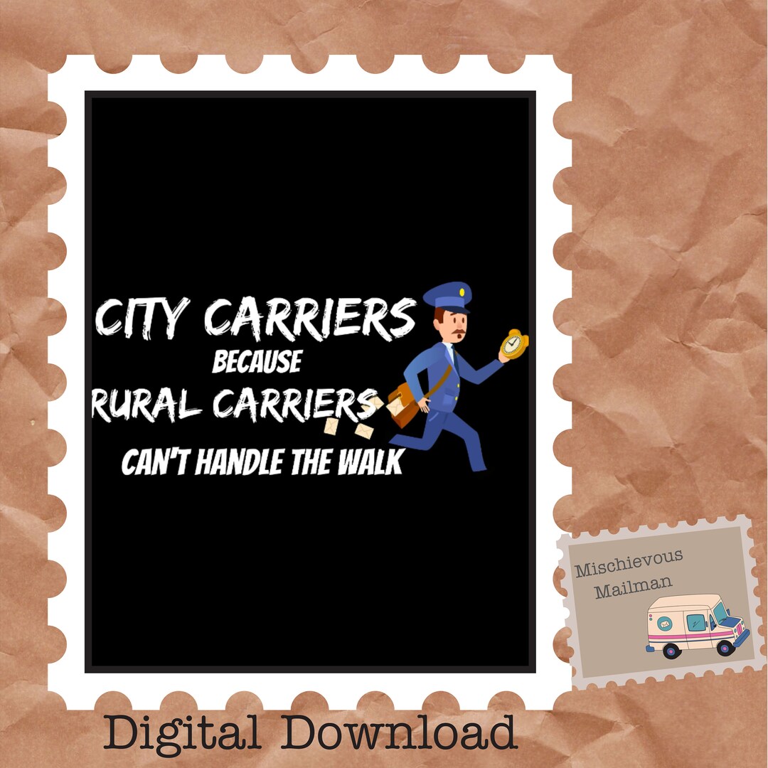 City Carrier Mailman PNG Digital Download - Funny Postal Worker Art - Etsy