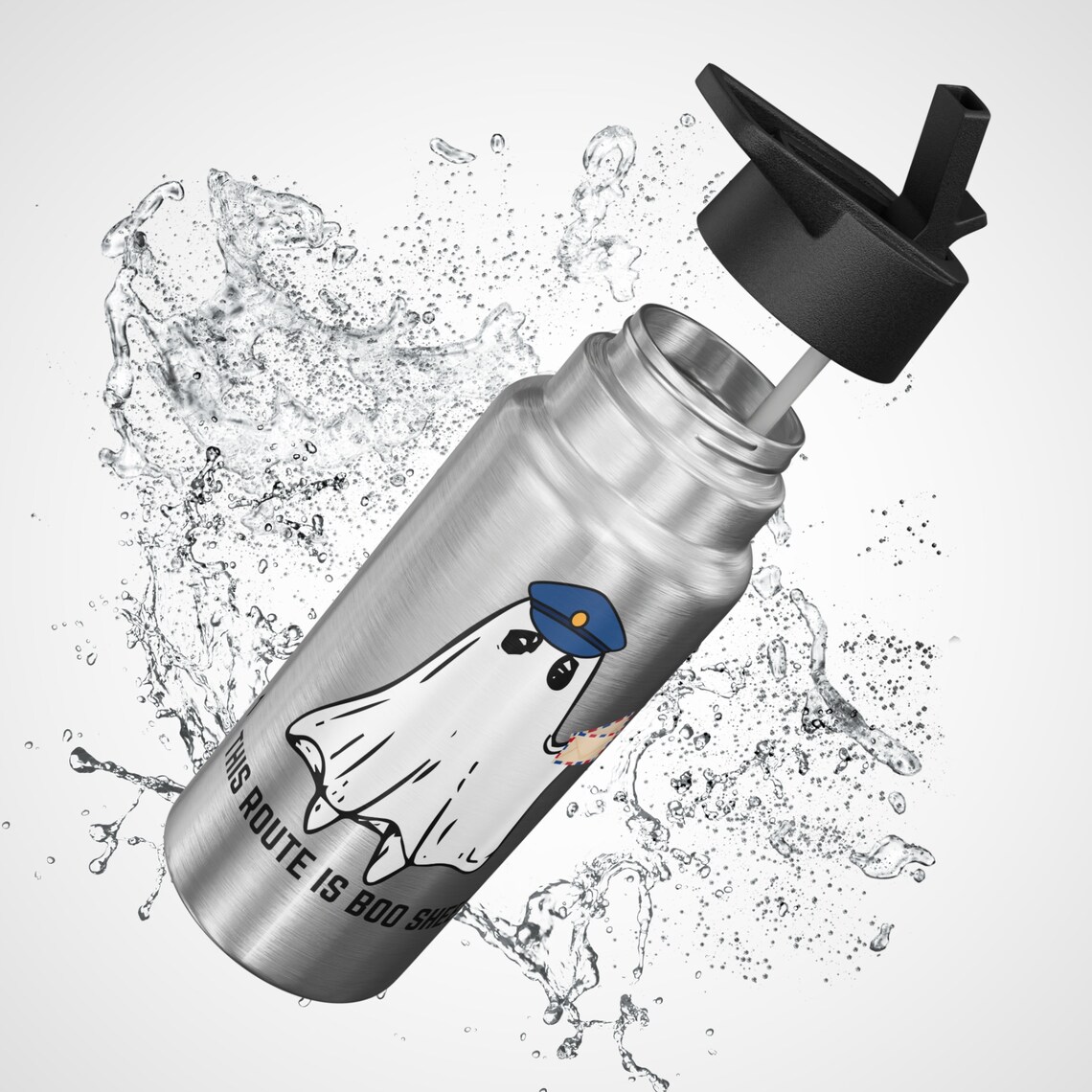 Ghost Mailman This Route is Boo Sheet Gator Tumbler, 32oz Halloween Art ...