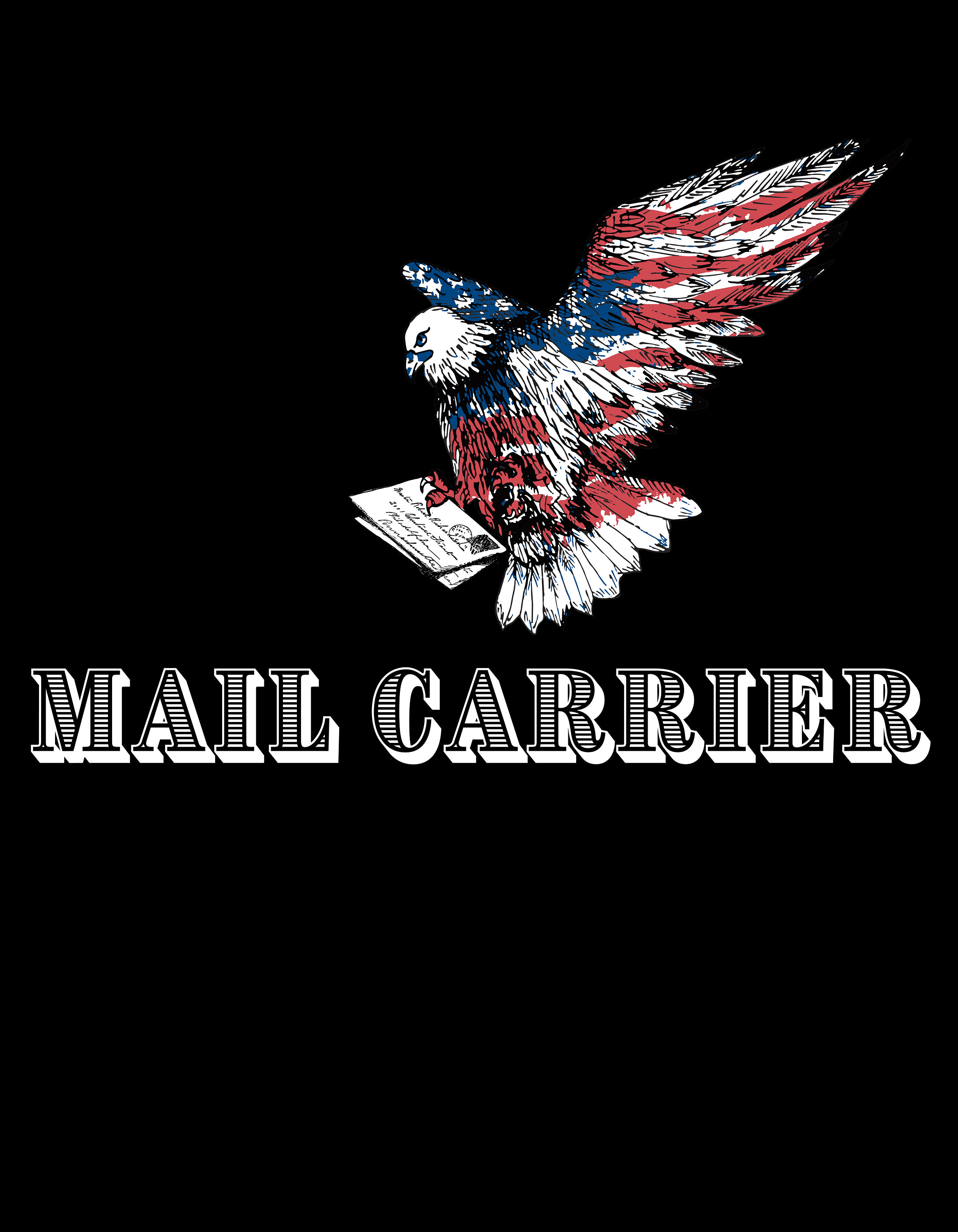 Patriotic Eagle Mail Carrier PNG Digital Download - Postal Worker Art ...