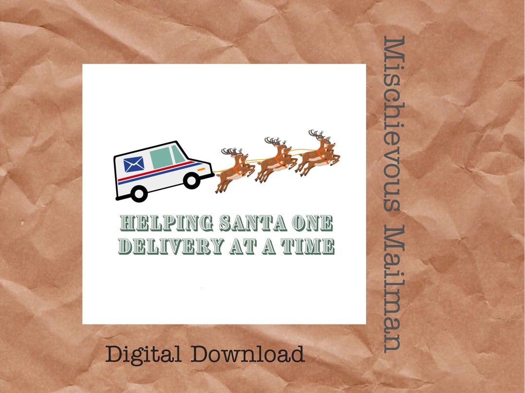 USPS Christmas Reindeer Digital Download, Mail Carrier Christmas Print ...